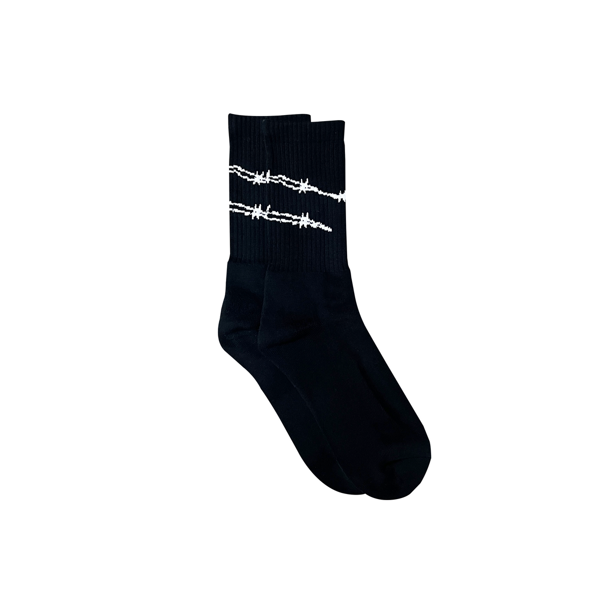 BARBED WIRE SOCKS (BLACK/WHITE) – Dybbuk LLC